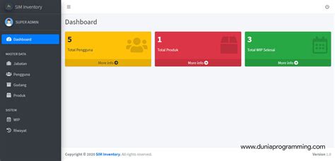 Aplikasi Inventori Gudang Produksi Berbasis Website Dunia Programming