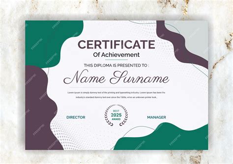 Premium Vector Modern Certificate Template Design
