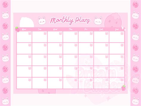 Daily Planner Pink Cute Calendar Printable Planner Weekly Editable