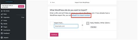 how to use the wordpress export tool