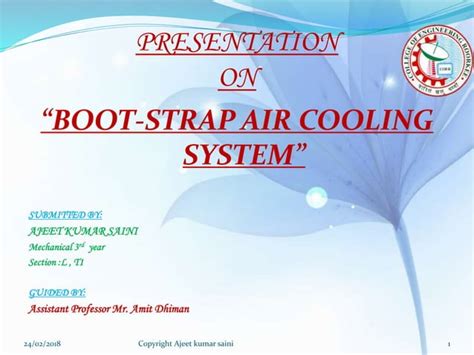 Boot Strap Air Cooling System Pptx Chemistry Science