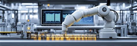 Robotic Arm Working On Circuit Board Automation Task Stock Illustration Illustration Of
