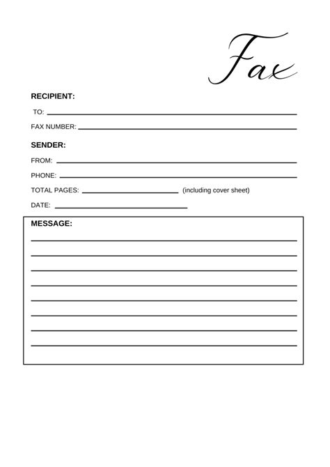 Printable Ocr Fax Cover Sheet Template Pdf And Word