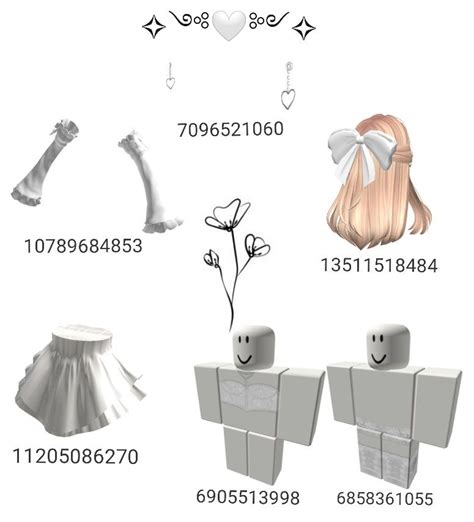 🤍white Flowers Aesthetic Roblox Outfit Codes🤍 Idee Darte Idee