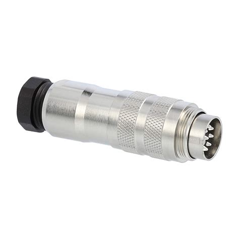M16 Din Cable Connector Straight Pin Solder Connection Number Of Poles