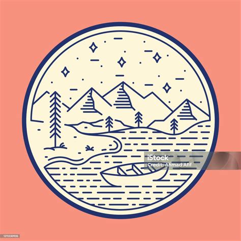 캠핑 자연 야생 배지 패치 핀 그래픽 일러스트 벡터 아트 T 셔츠 디자인 나무에 대한 스톡 벡터 아트 및 기타 이미지 나무 산 하이킹 Istock