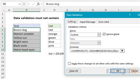 Data Validation Must Not Contain Excel Formula Exceljet