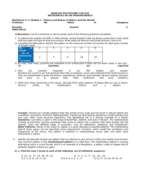 Ws1 Module1 New Mmw 1 Pdf Pattern