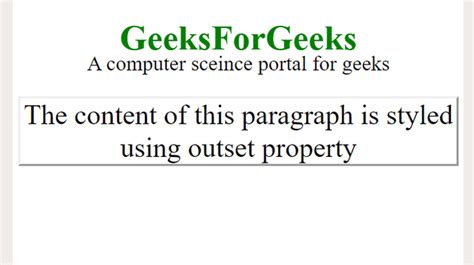 How To Create A 3d Outset And Inset Border Using Css Geeksforgeeks
