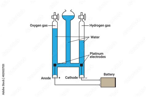 Electrolysis Of Water Labeled Diagram To Show The Electrolysis Of Acidified Water Forming
