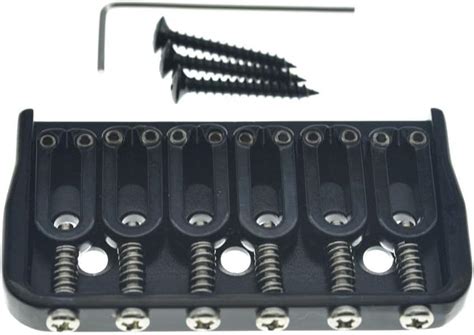Kaish Black 6 String Guitar Fixed Bridge Electric Guitar Hardtail Bridge For Strat