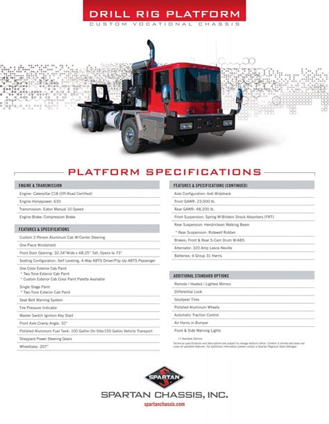 Drill Rig Platform Spartan Chassis