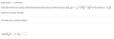 Find The Minimum Value Of The Directional Derivative