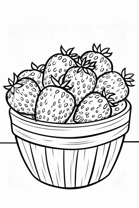 Basket Full Of Strawberries Coloring Page Skull Coloring Pages Fruit