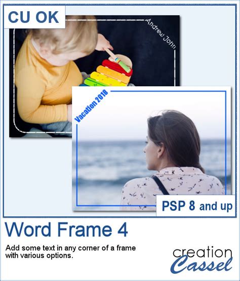 New Script Word Frame Creation Cassel