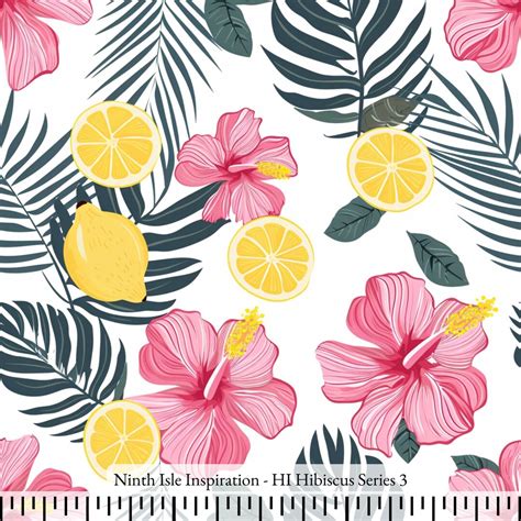 Hi Hibiscus Cotton Fabric By The Yard Ninthisle Inspiration Exclusive