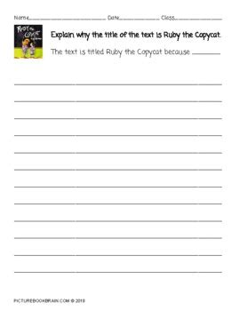 Ruby The Copycat Lesson Plan And Google Activities By Picture Book Brain