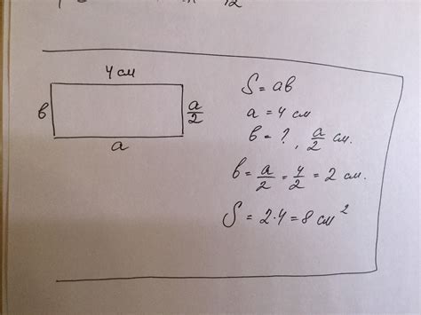 длина прямоугольника 4см а ширина в 2раза меньше Вычисли площадь этого прямоугольника Школьные