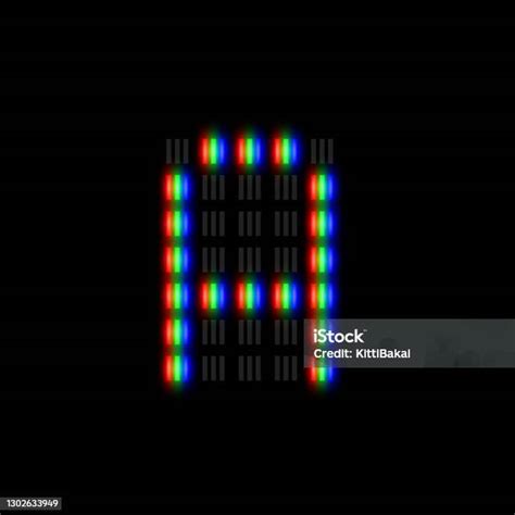 광채 빨간색 녹색파란색 픽셀 벡터 일러스트와 Rgb 픽셀 글꼴 문자 0명에 대한 스톡 벡터 아트 및 기타 이미지 0명 3차원 형태 개체 그룹 Istock