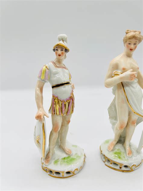 Pair Edme Samson Porcelain Figure Models Of Mars And Venus After Meissen For Sale At 1stdibs