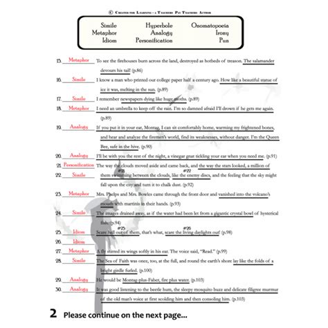 Fahrenheit 451 Figurative Language Part 2 Worksheet Answer Key