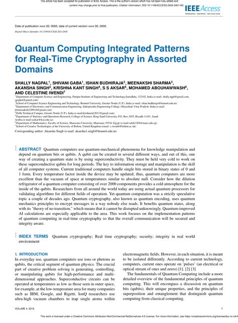 Pdf Quantum Computing Integrated Patterns For Real Time Cryptography