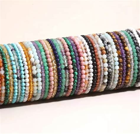 Natural Gemstone Beads Bracelets Stretchy Bracelet 8mm Etsy