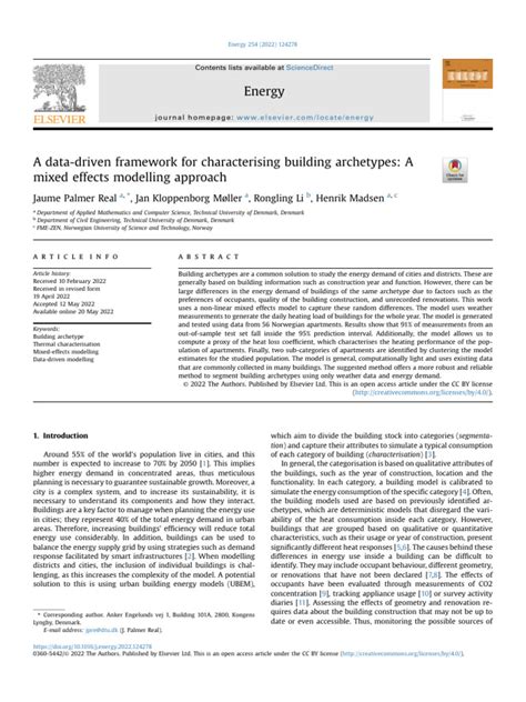A Data Driven Framework For Characterising Building Archetypes Pdf