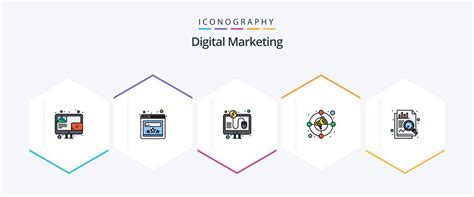 Digital Marketing 25 Filledline Icon Pack Including Data Analysis Pay