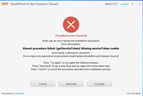 Xiaomi Procedure Failed Getservicetoken Missing Servicetoken Cookie · Issue 104