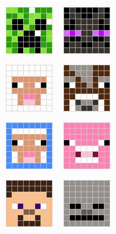Moldes De Todos Os Personagens Do Minecraft 42 Moldes Pixel Art