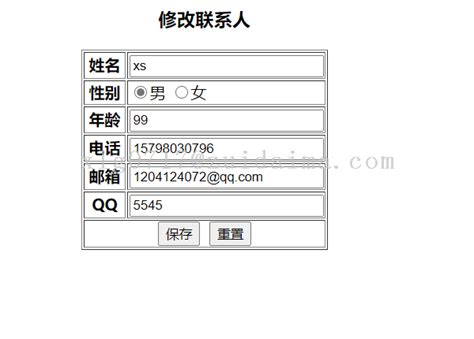 Java Servletxml开发联系人增删改查项目 代码 最代码