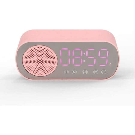 Hen （pink）alarm Clock With Bluetooth Speakerbacklit Lightmirror