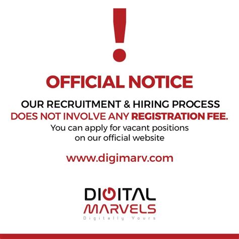 Digital Marvels Pvt Ltd On Linkedin Official Notice Our Recruitment And Hiring Does Not Involve