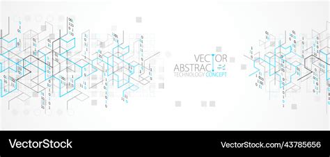 Digital Binary Technology And Engineering Vector Image