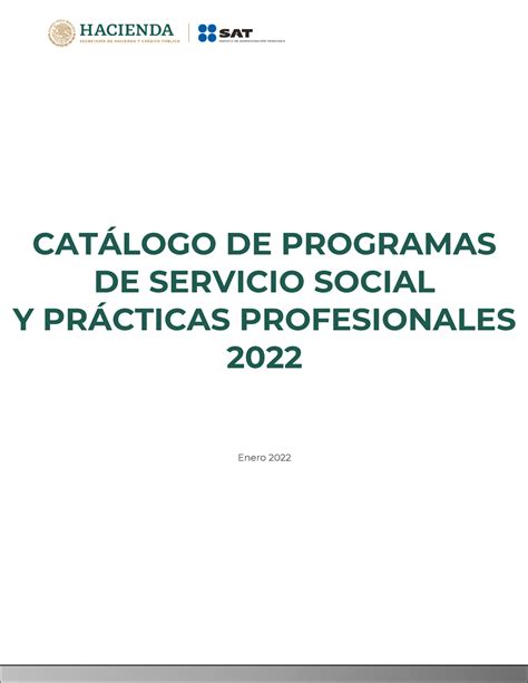 Programas 2022 Sat Njjjjkjkj CatÁlogo De Programas De Servicio