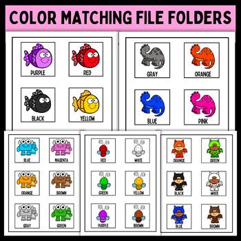BUNDLE Color Matching File Folder Activity Game Year Long By Pre K Life
