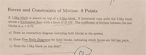 Solved A Kg Block Is Placed On Top Of A Kg Block A Chegg Com