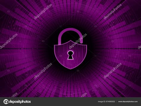 Cyber Security Data Protection Information Protection Encryption Vector Background Padlock Stock
