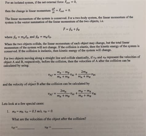 Solved For An Isolated System If The Net External Force
