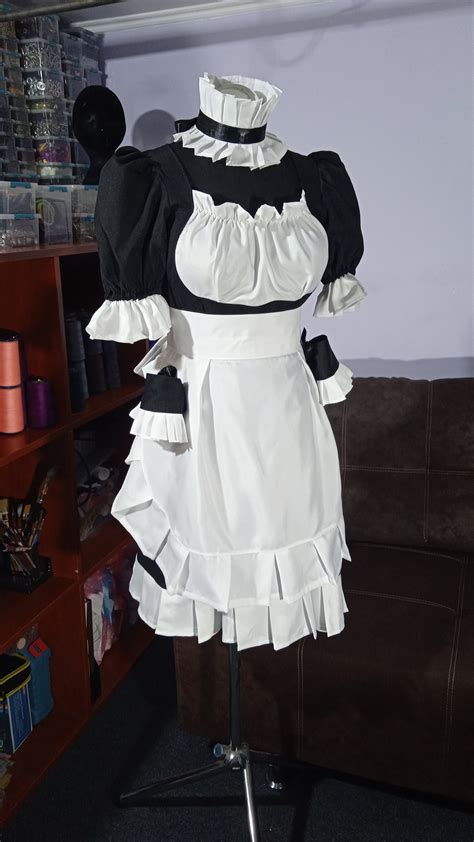 Custom Made Maid Dress Hand Made Maid Cosplay Black White Dres