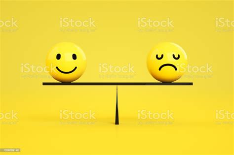 균형 보드에 웃는 얼굴과 슬픈 얼굴3d 이모티콘 시소 규모 사람 같은 웃는 얼굴에 대한 스톡 사진 및 기타 이미지 사람 같은 웃는 얼굴 개념 균형 Istock