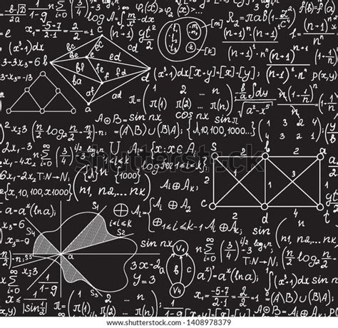 Mathematical Vector Seamless Pattern Handwritten Equations Stock Vector Royalty Free 1408978379
