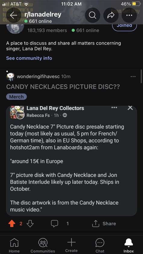 Told Yall Candy Necklaces Picture Disc R Lanadelrey