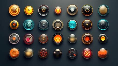 Premium Photo A Group Of Round Objects Generative Ai Art