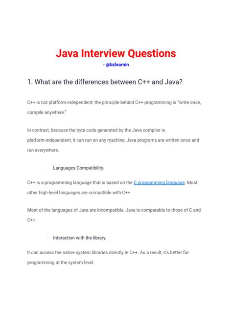 java interview questions pdf java virtual machine java