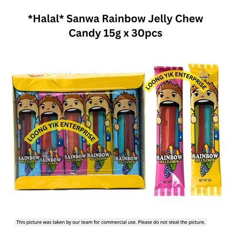 Halal Sanwa Rainbow Jelly Chew Candy 15g X 30pcs Shopee Philippines