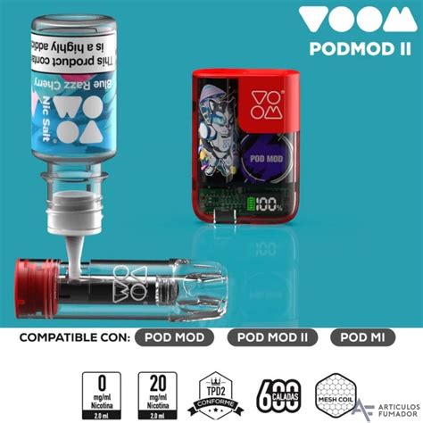 Pack 2 CÁpsulas Rellenables Voom Pod Mod Pod Mod Ii Pod Mi Compatible