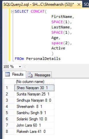Concatenate Sql
