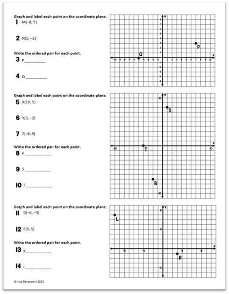 The Coordinate Plane Binder Notes 6th Grade Math By Lisa Davenport